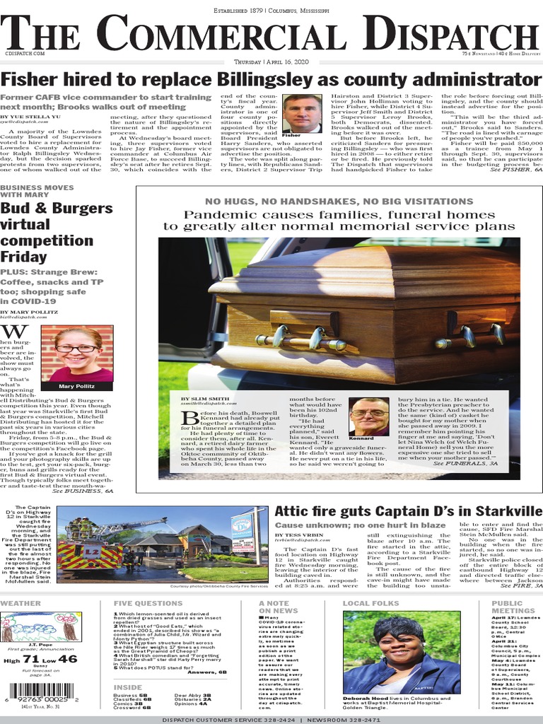 Commercial Dispatch Eedition 4-16-20 | PDF | Funeral