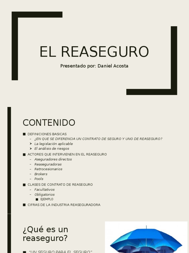 El Reaseguro | PDF | Reaseguro | Póliza de seguros