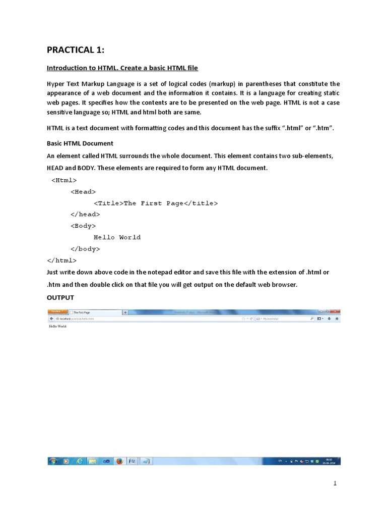 Practicals Web Technology | Download Free PDF | Html | Web Page