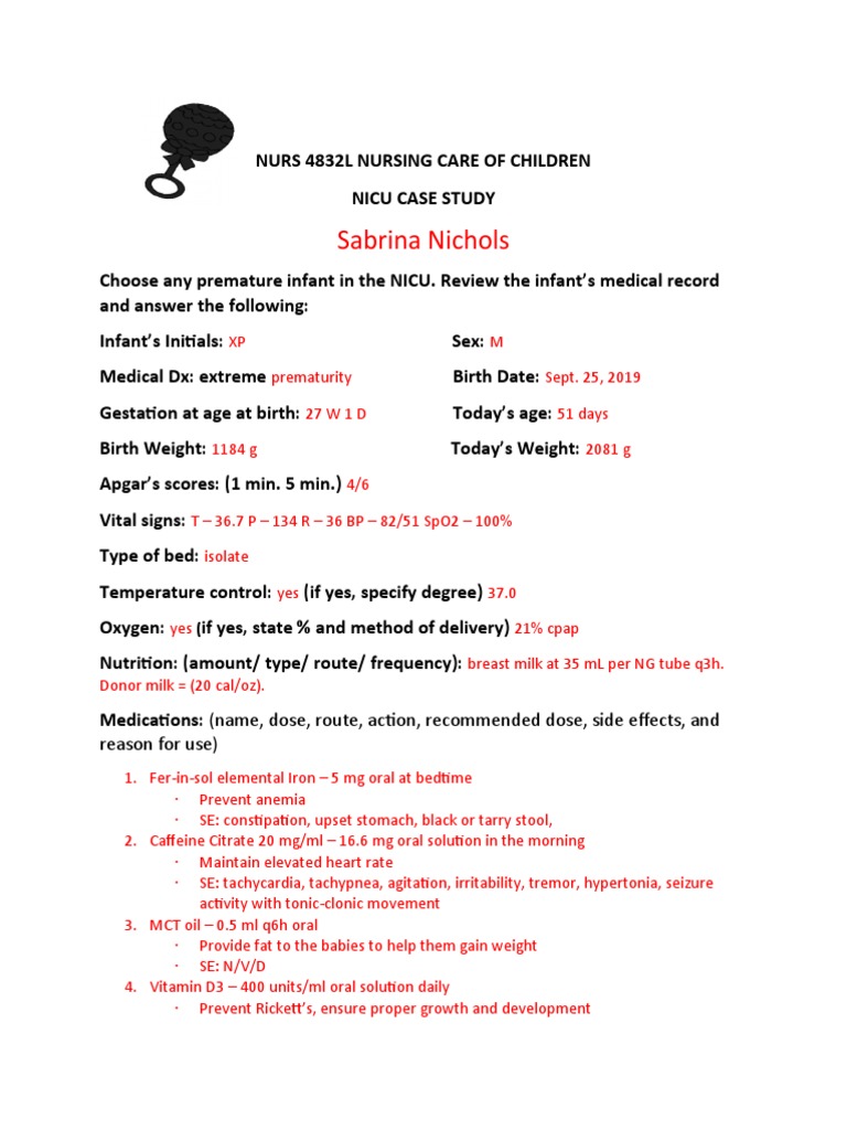Nicu Case Study | PDF | Neonatal Intensive Care Unit | Preterm Birth