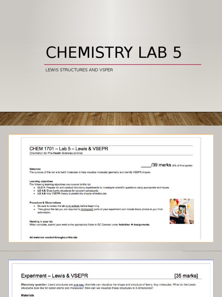 Chemistry Lab 5: Lewis Structures and Vsper | PDF