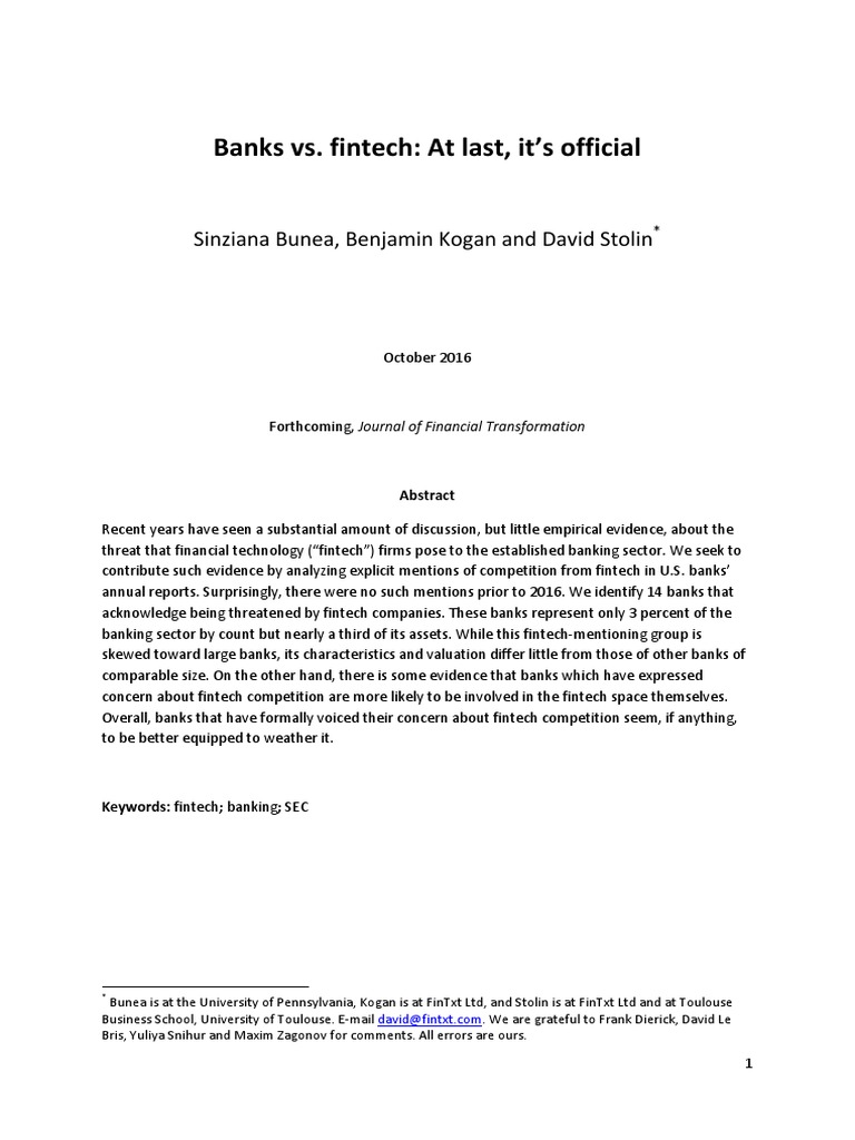 Fintech Pdf Pdf Financial Technology Finance Money Management