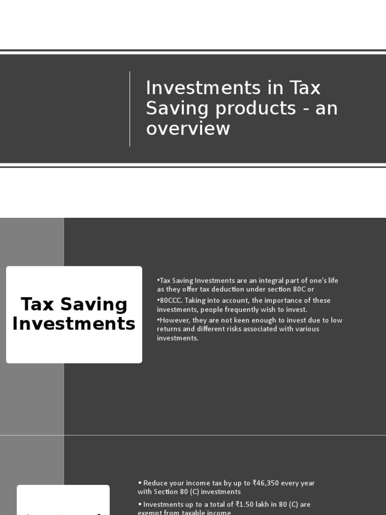 Top Tax-Saving Investments Overview | PDF | Insurance | Payments