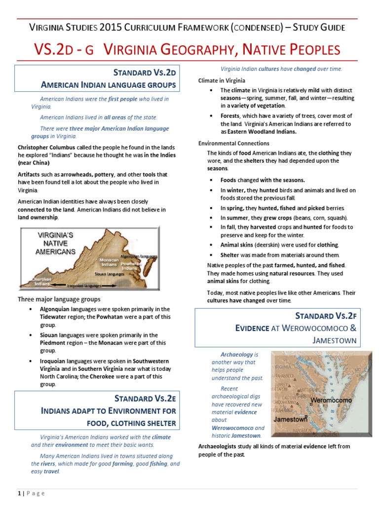 Virginia Studies: Geography & Native Peoples | PDF | Native Americans ...