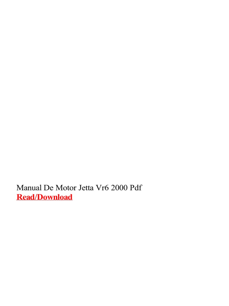 Manual de Motor Jetta vr6 2000 PDF | PDF | Volkswagen | Engines