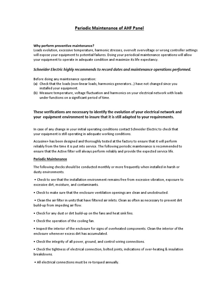 Ahf Maintenance Guidelines | PDF | Electrostatic Discharge | Electrical ...