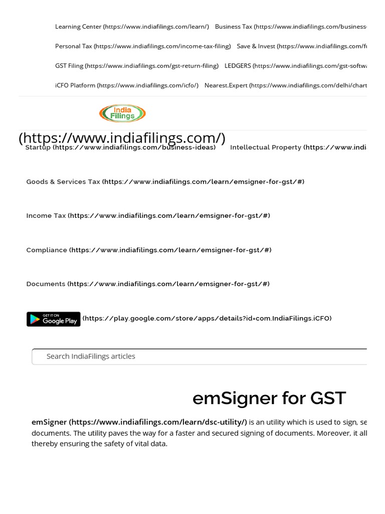 EmSigner For GST - Download & Installation Procedure | PDF