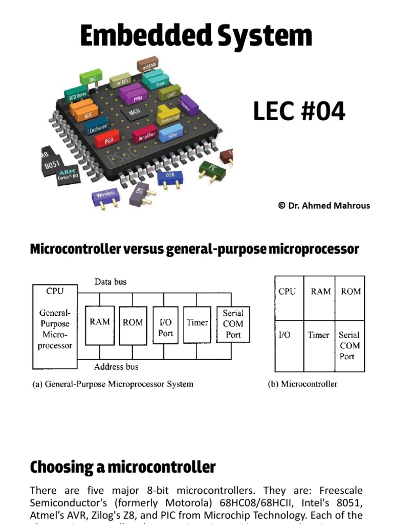 Embedded System LEC #04: © Dr. Ahmed Mahrous | PDF | Microcontroller | Microprocessor