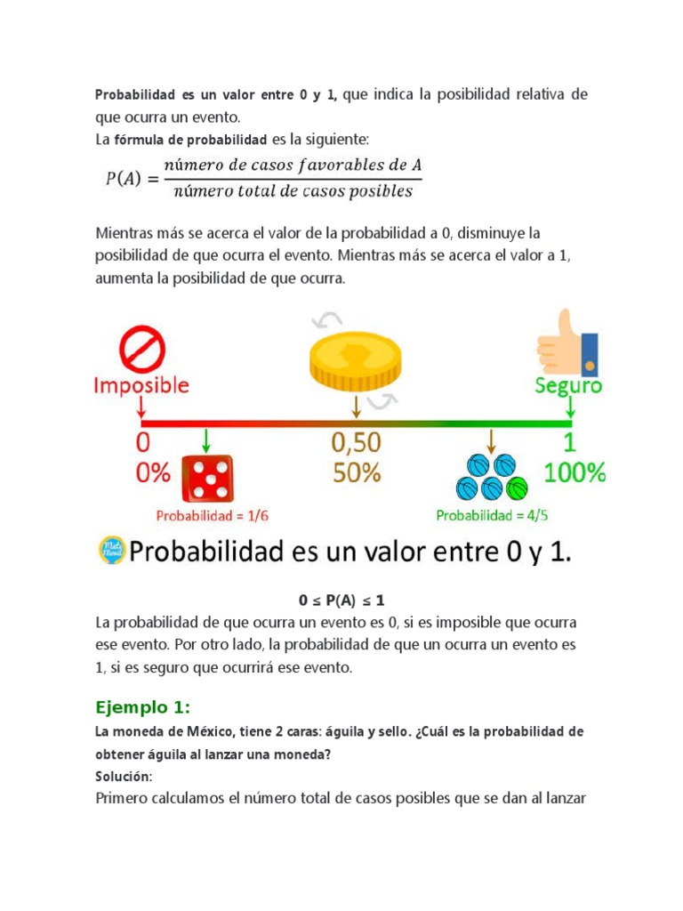 Probabilidad Es Un Valor Entre 0 y 1 | PDF
