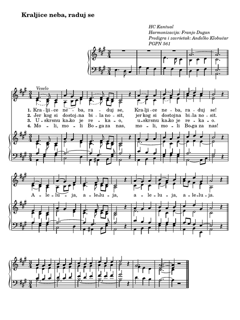 Kraljice Neba, Raduj Se - Franjo Dugan | PDF