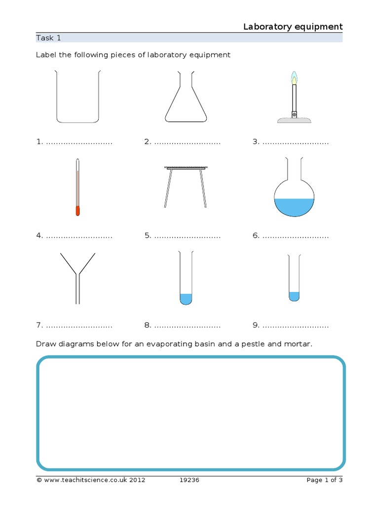 Laboratory Equipment: © WWW - Teachitscience.co - Uk 2012 19236 Page 1 ...