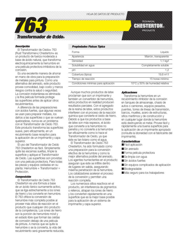 Chesterton 763 - Es | Descargar gratis PDF | Corrosión | Agua