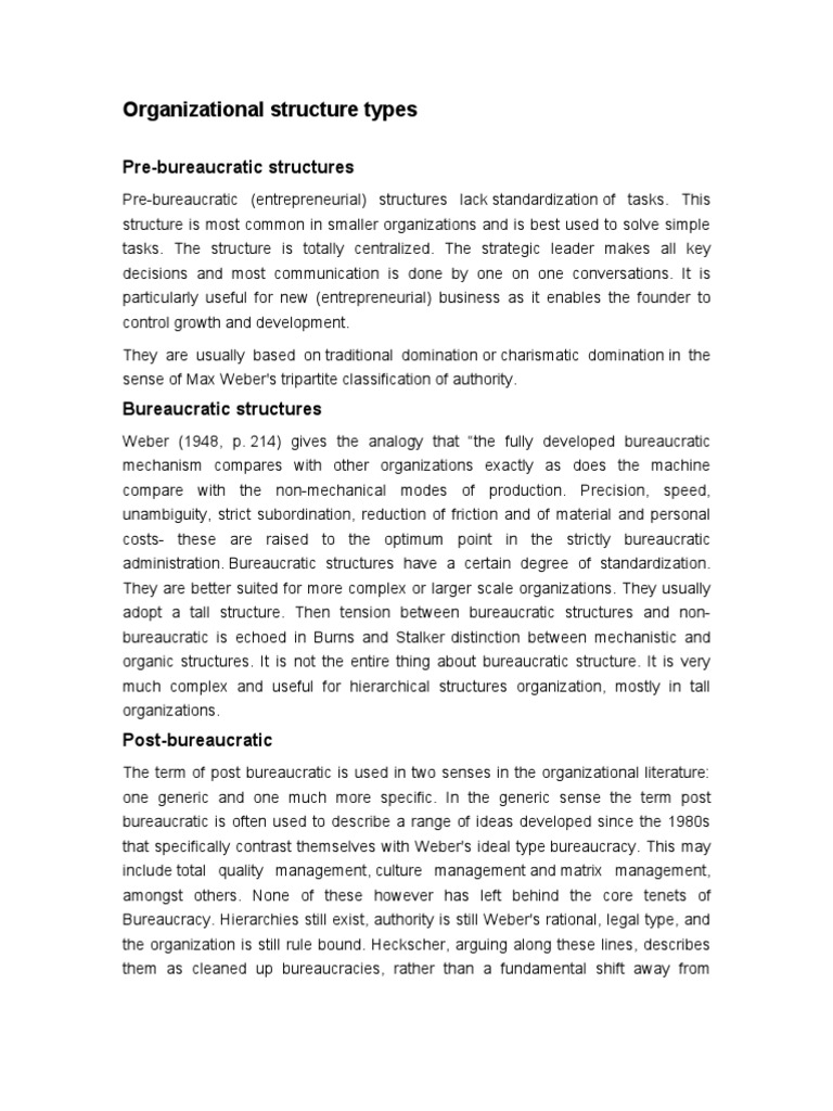 Organizational Structure Types | PDF | Organizational Structure | Business