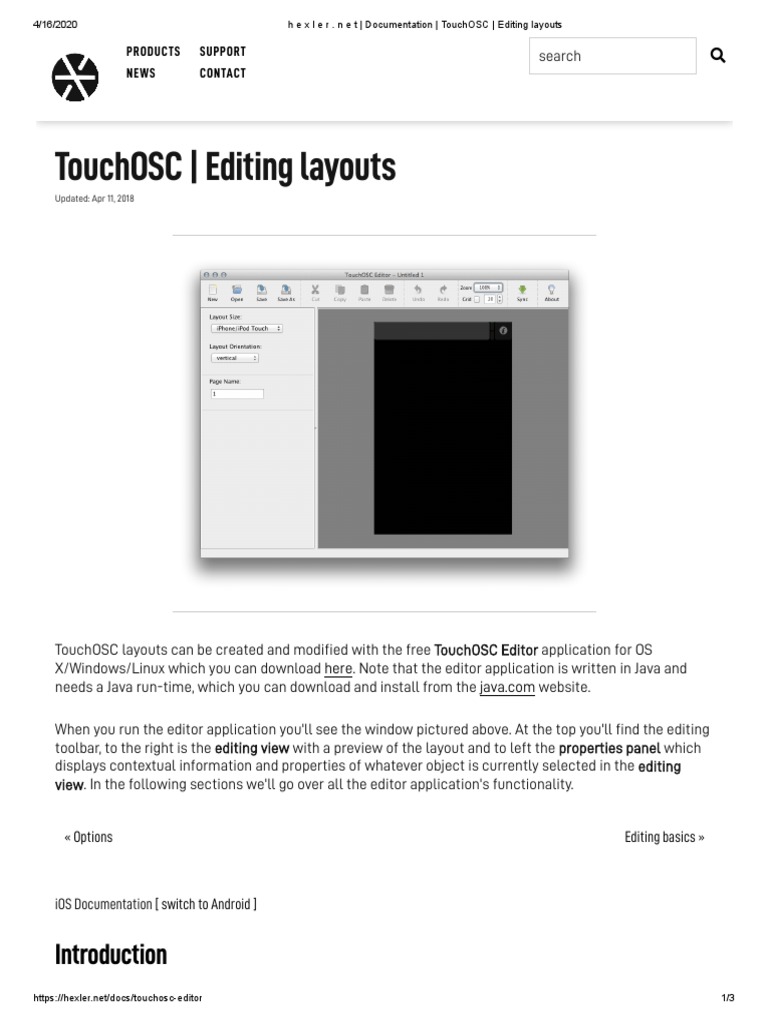 H e X L e R - N e T - Documentation - TouchOSC - Editing Layouts | PDF ...