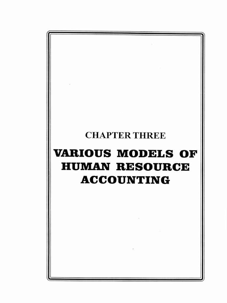 Various Models of Human Resource Accounting: Chapter Three | PDF ...
