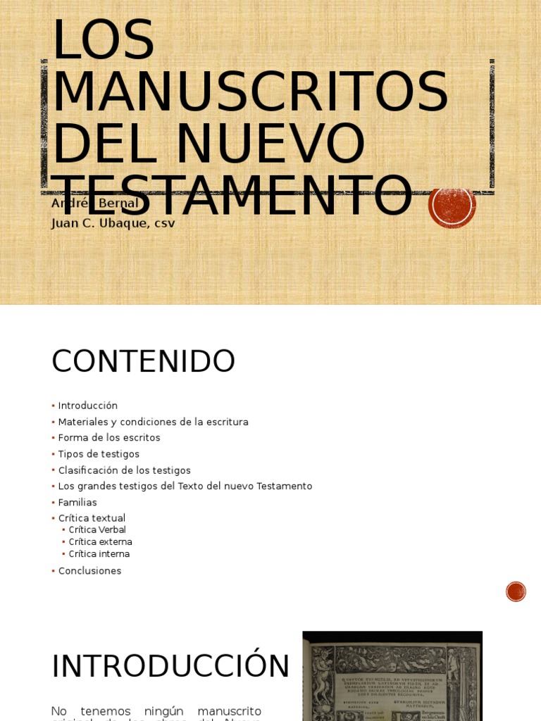 Los Manuscritos Del Nuevo Testamento Final Pdf Nuevo Testamento