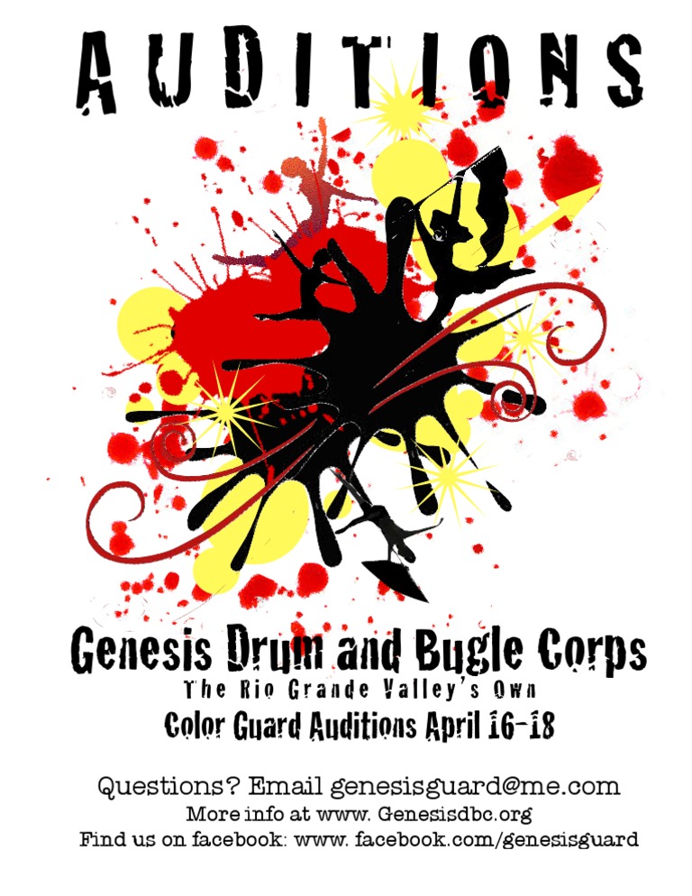 Genesis Drum and Bugle Corps: Color Guard Auditions April 16-18 | PDF