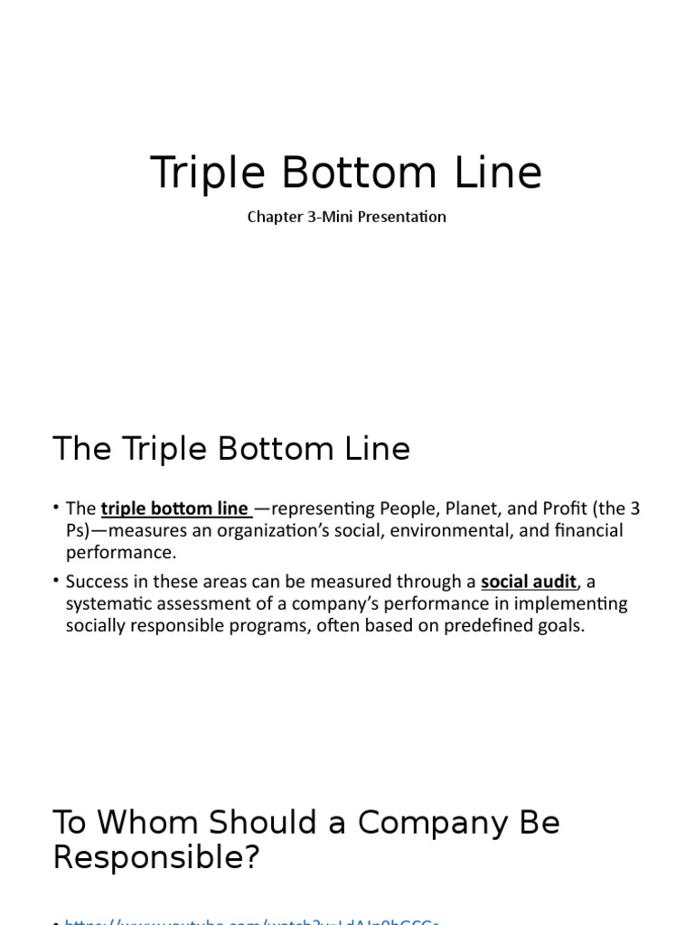 Triple Bottom Line: Chapter 3-Mini Presentation | PDF | Board Of ...
