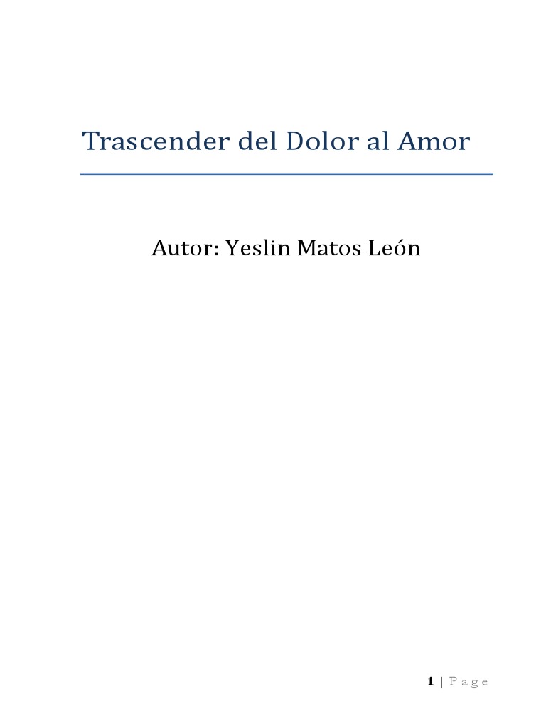 Transcender Del Dolor Al Amor | PDF | Alma | Amor