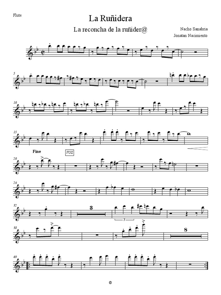 La Ruñidera Nacho Sanabria - Flute | PDF