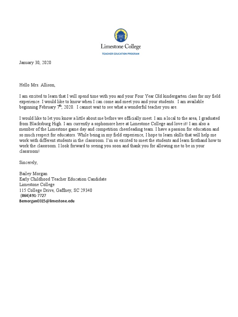 Intro Letter Early Childhood | PDF | Behavior Modification | Pedagogy