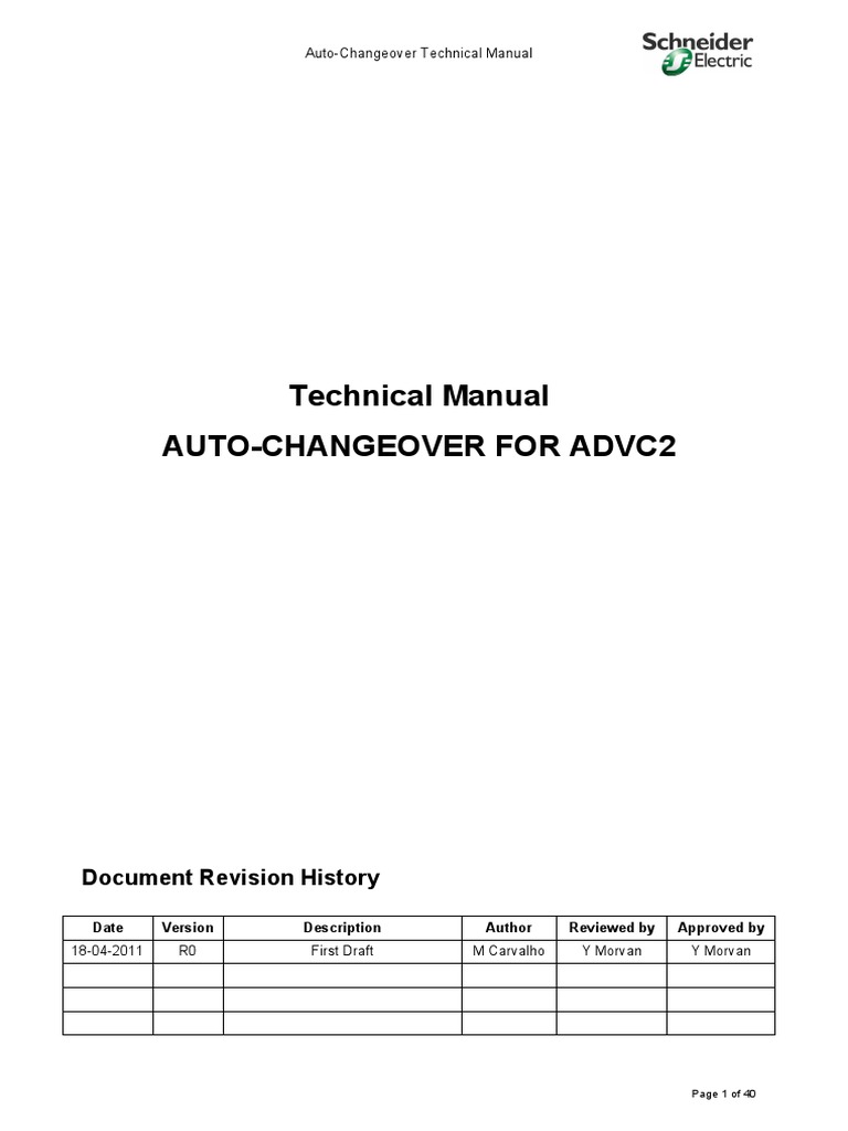 ADVC2 Auto-Changeover Technical Manual R0 | PDF | Internet Protocols | Switch