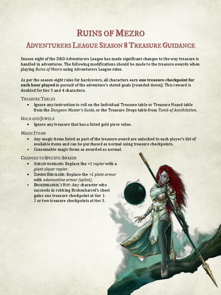 D&D AL S8 Treasure Changes for Ruins of Mezro | PDF