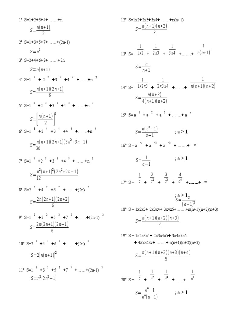 Sumas Notables | PDF