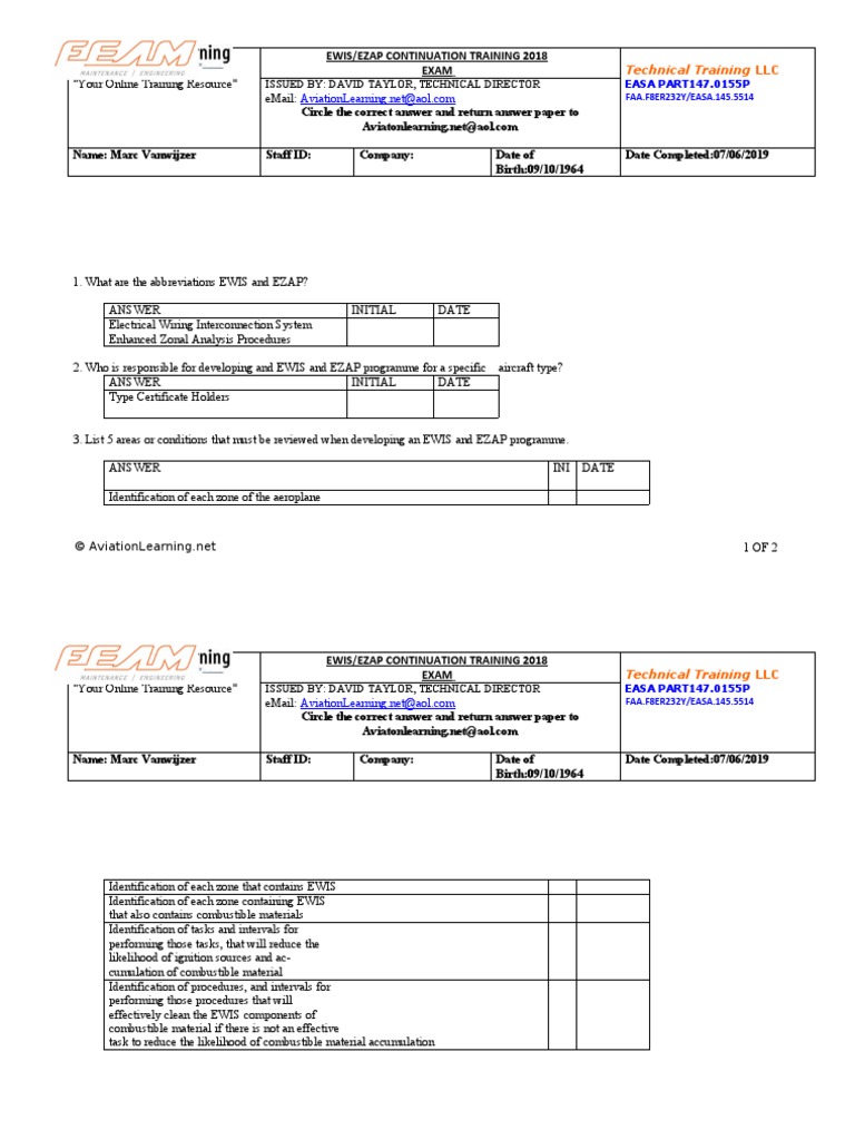 EWIS and EZAP EXAM 2018 | Download Free PDF | Engineering