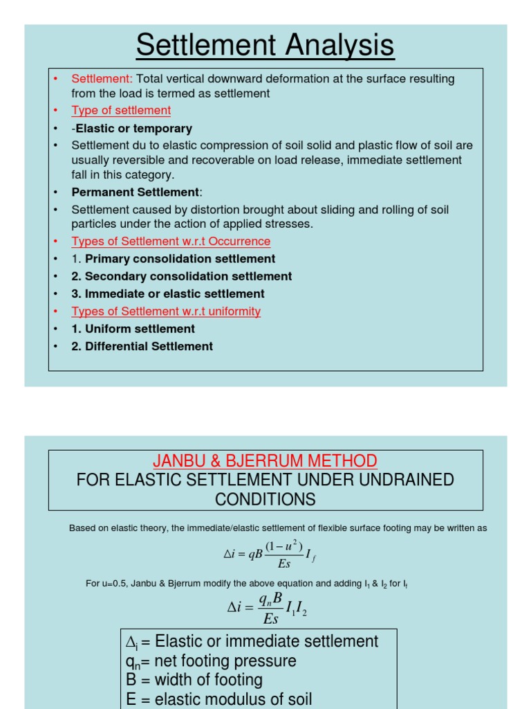 Settlement Analysis: - Settlement: - Type of Settlement | PDF ...