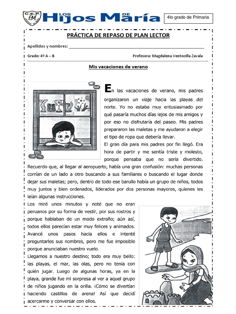 Plan Lector - 4to de Primaria | PDF