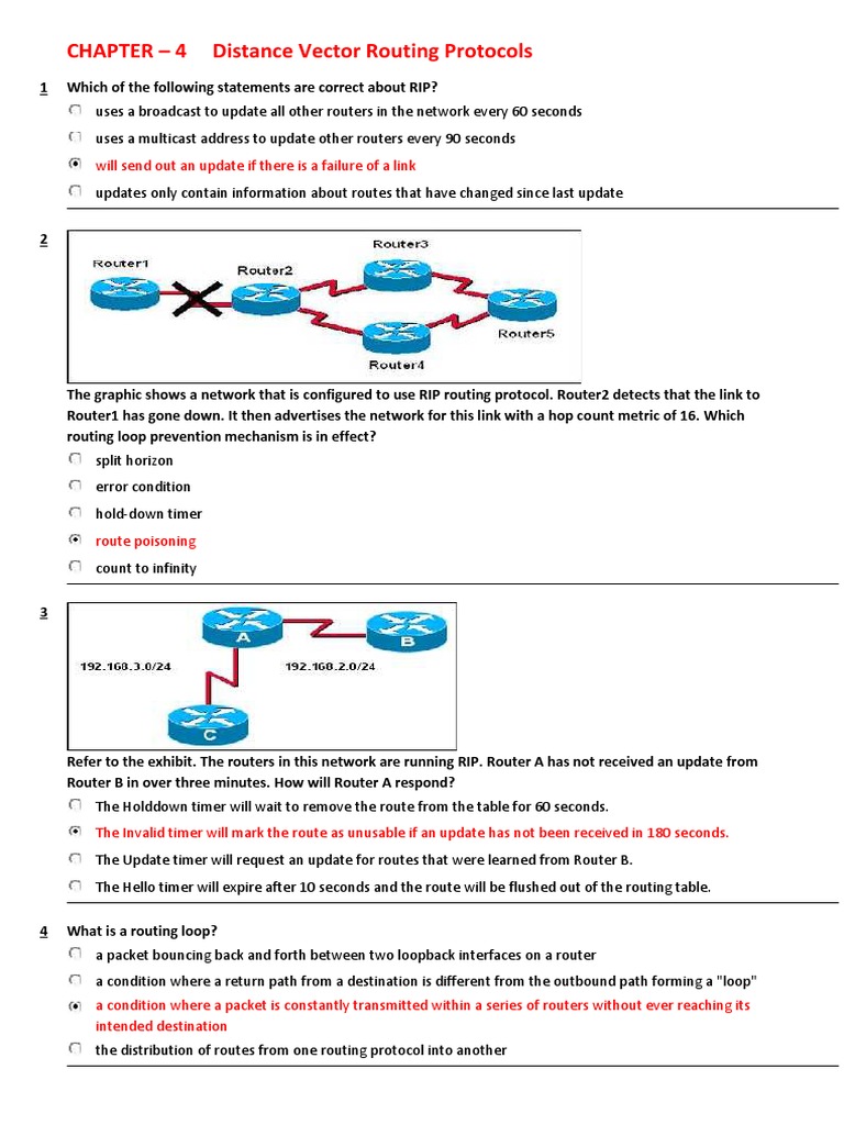 CHAPTER - 4 Distance Vector Routing Protocols | Download Free PDF | Routing | Router (Computing)