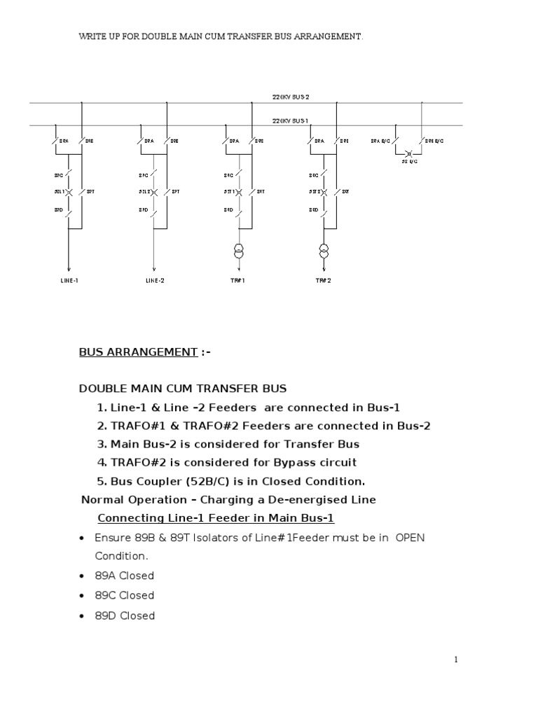 Double Main Cum Transfer Bus Setup | PDF | Electrical Engineering ...