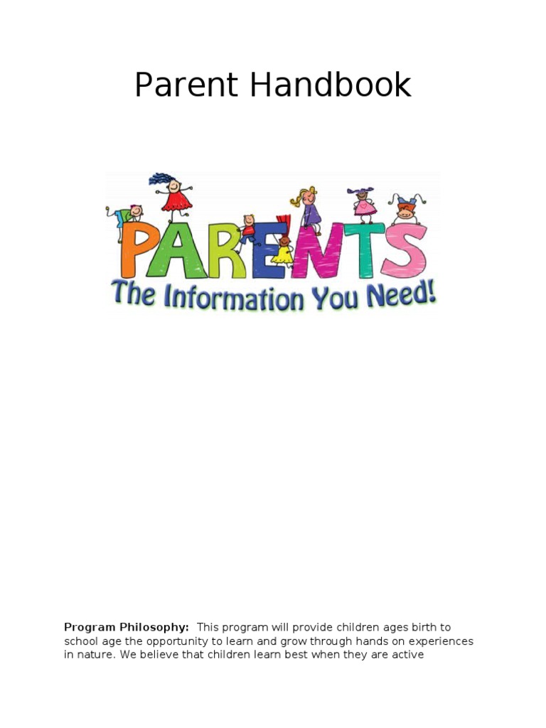 Parent Handbook: Program Philosophy: This Program Will Provide Children ...