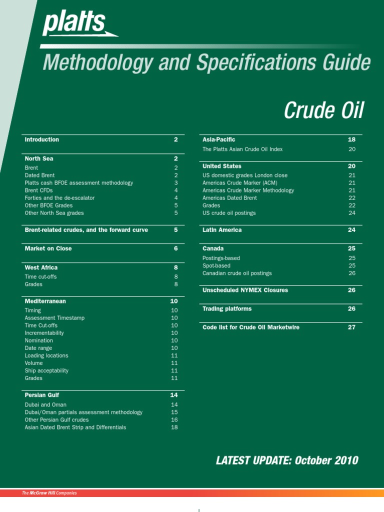 Methodology and Specifications Guide: Crude Oil | Download Free PDF ...