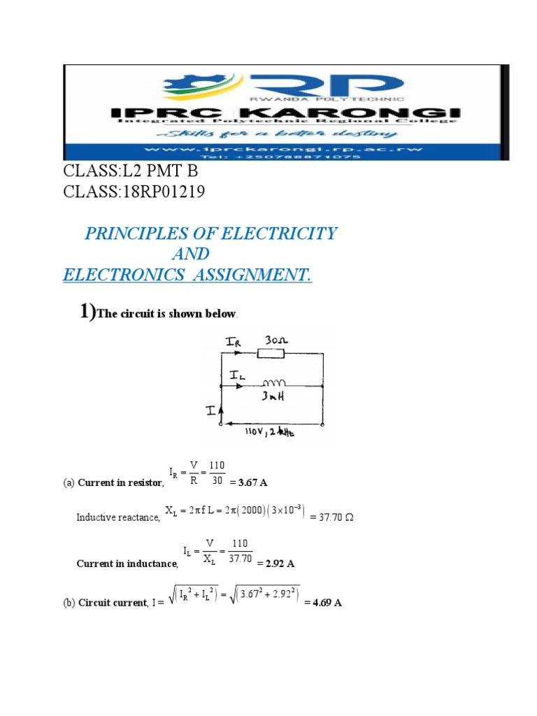 18rp03166-L2pmta-Principles of Electricity and Electronics 3RD Coi Assignment | PDF