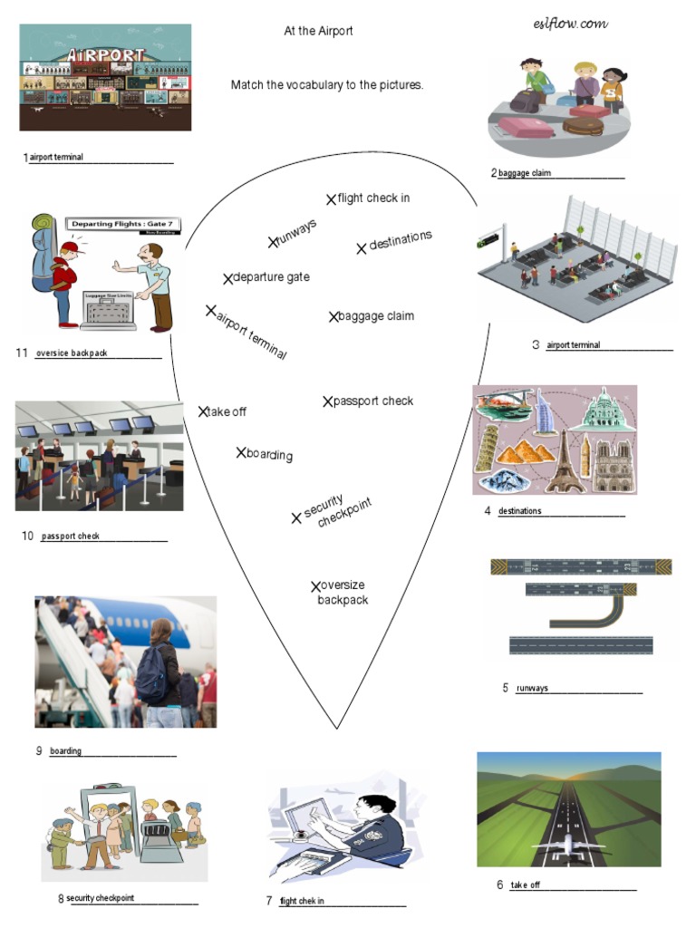 Airport Vocabulary Worksheet for ESL | PDF | Transport Infrastructure ...