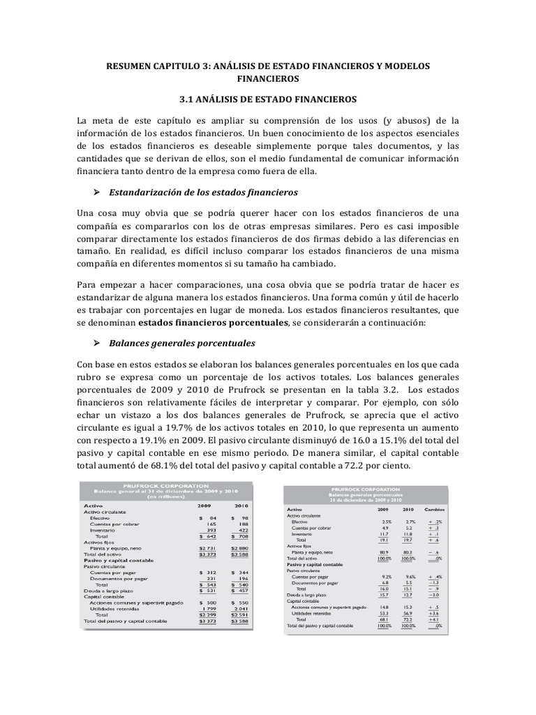 Cap. 3 - Análisis de Estados y Modelos Financieros - Ross | PDF ...