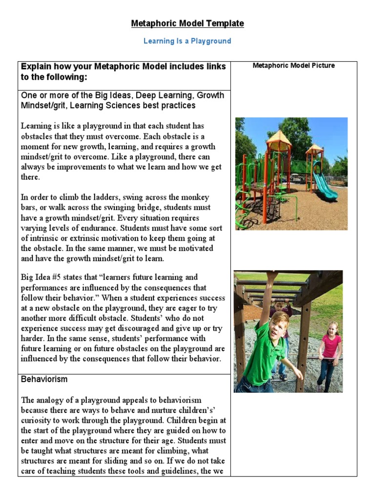 Metaphoric Model | PDF | Playground | Constructivism (Philosophy Of ...