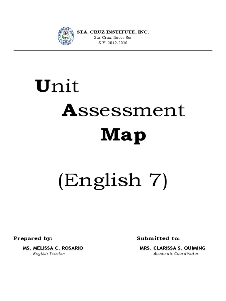 Unit Assessment Map (UAM) | PDF | Nonverbal Communication | Narrative