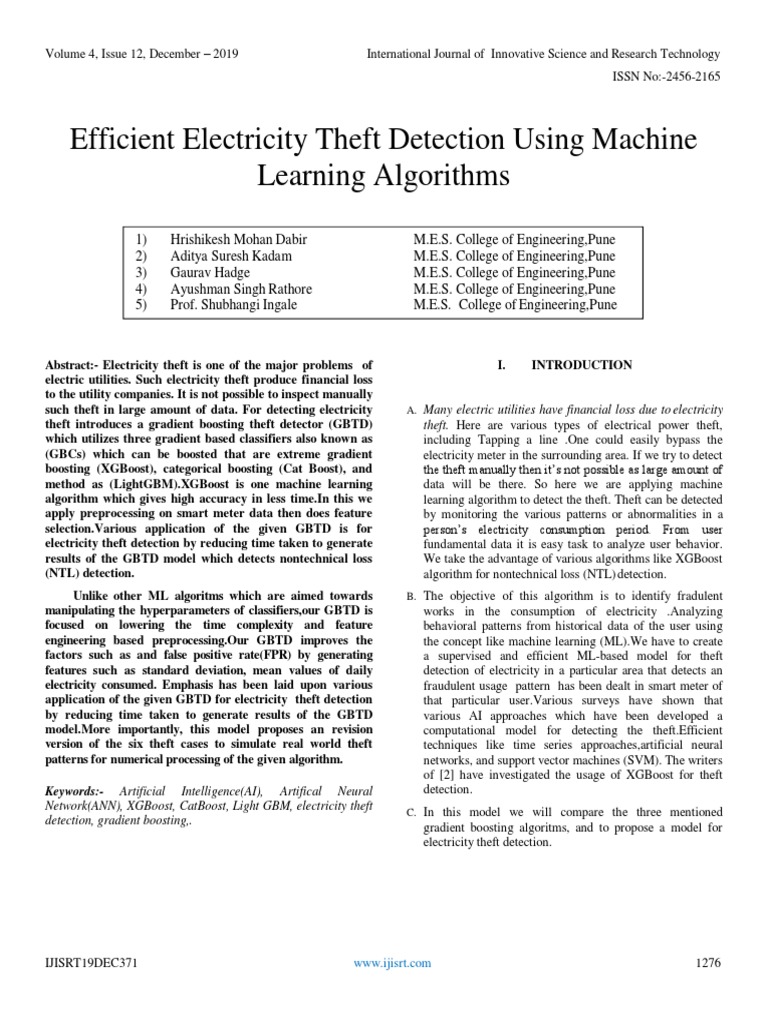 Efficient Theft Detection via Machine Learning | PDF | Artificial ...