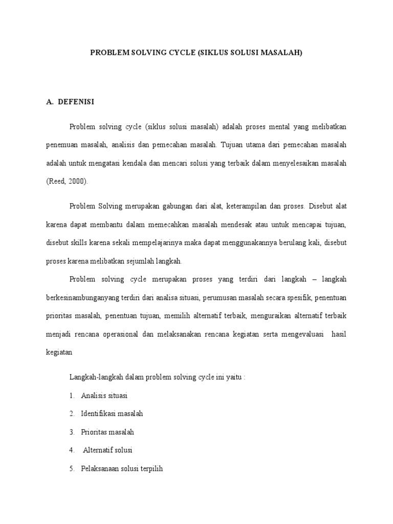 Problem Solving Cycle Pdf