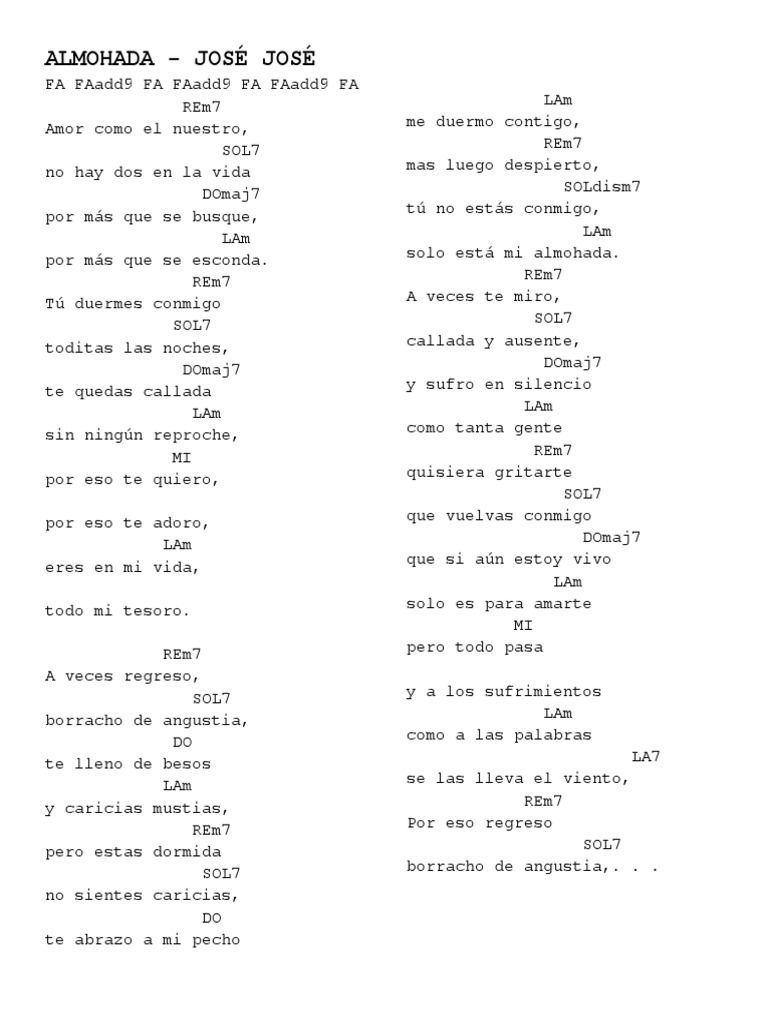 Almohada - Jose Jose Tono Original | PDF