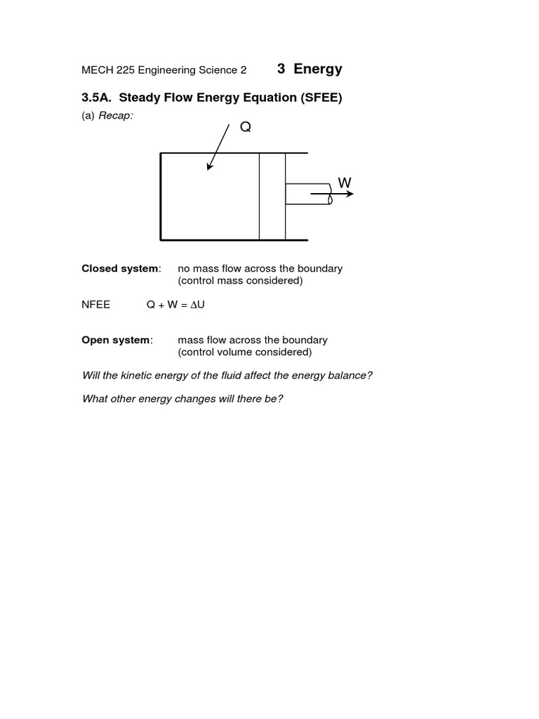 3.5A. Steady Flow Energy Equation (SFEE) | PDF | Fluid Dynamics | Enthalpy