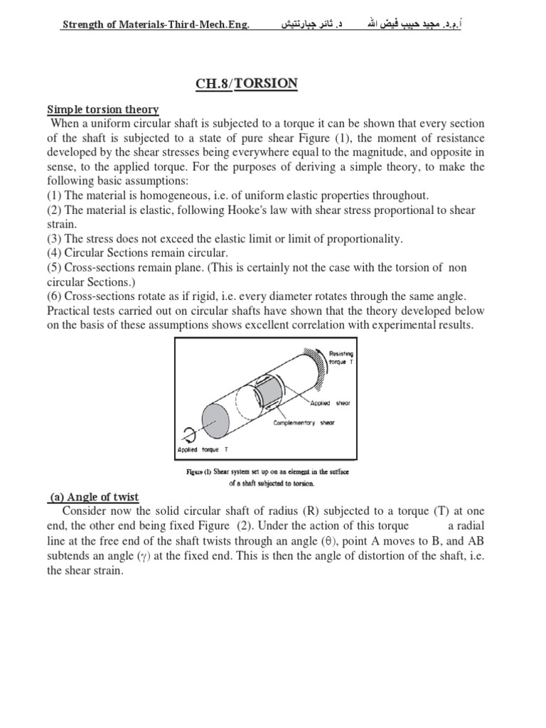 Strength of Meterials Torsion 4محاضرة منهجية تعليمية | PDF | Stress ...
