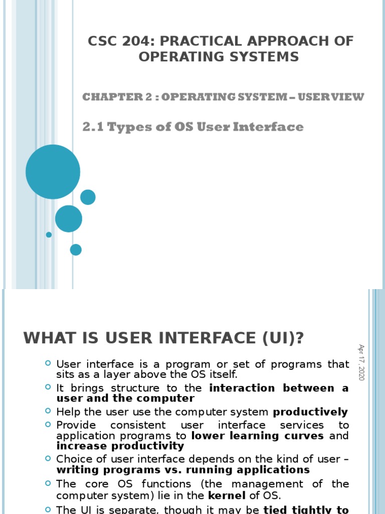 Chapter 2.1 (Types of OS User Interface) | PDF | Graphical User ...