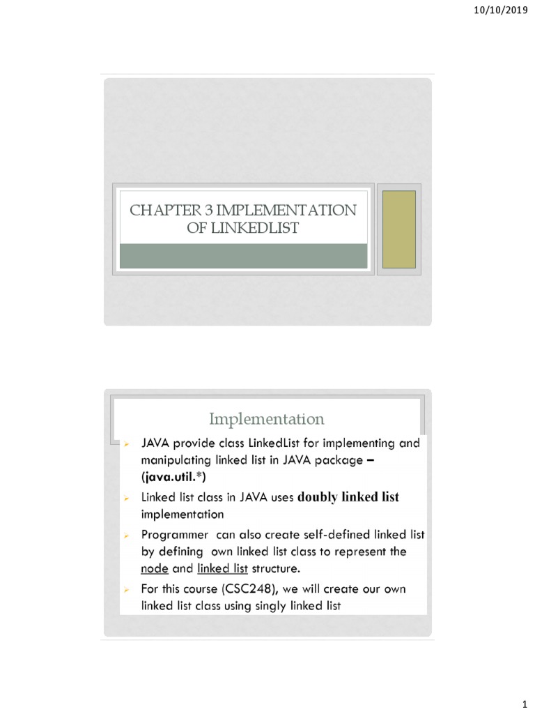Chapter 3 Imp LinkedList | PDF | Constructor (Object Oriented Programming) | Programming