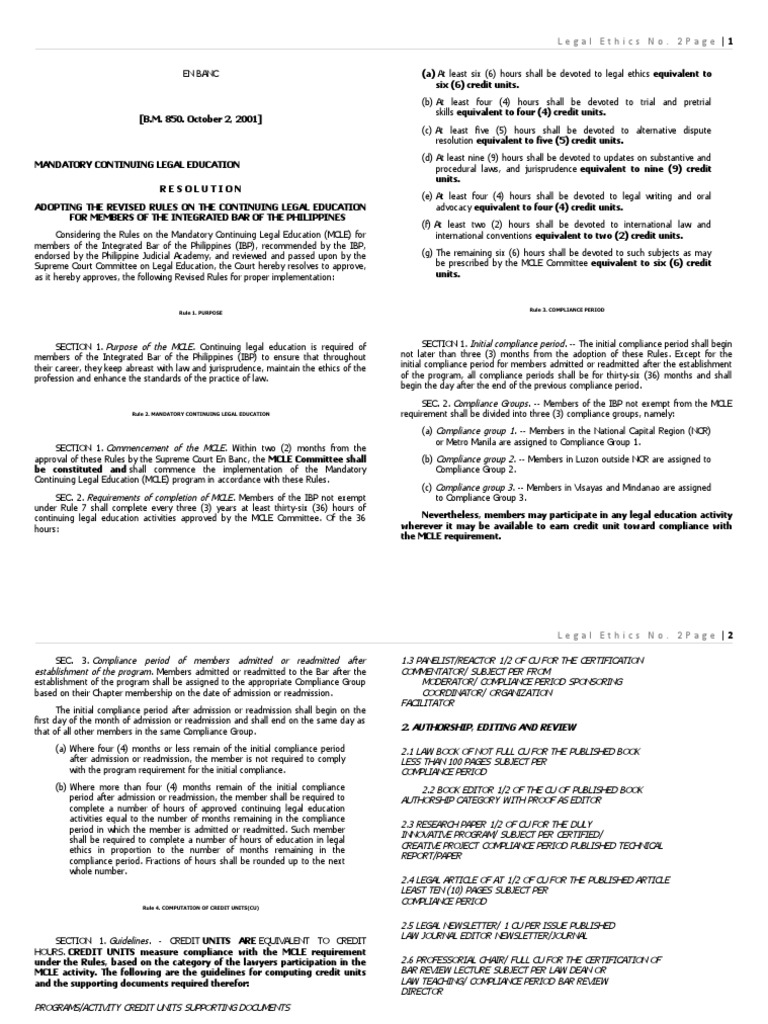 MCLE Revised Rules for IBP Members | PDF | Lawsuit | Government Institutions