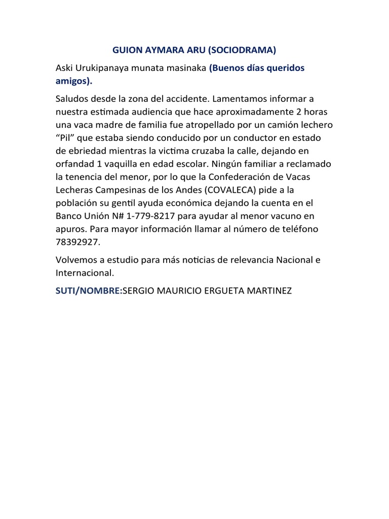 Guion Aymara Aru | PDF