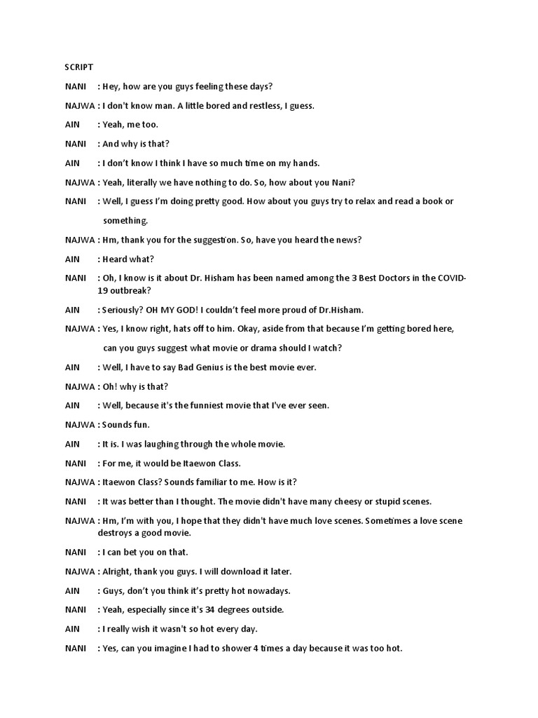 Script Small Talk | PDF